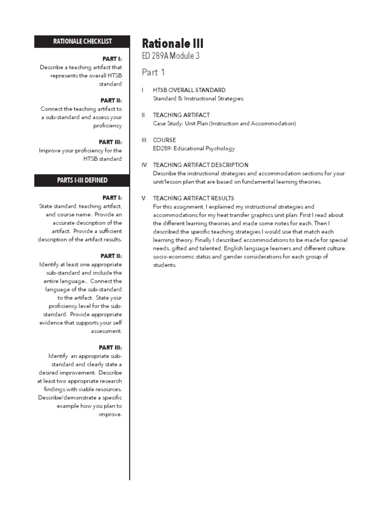 CN Standard 8 Rationale 1 | PDF | Educational Assessment | Critical ...