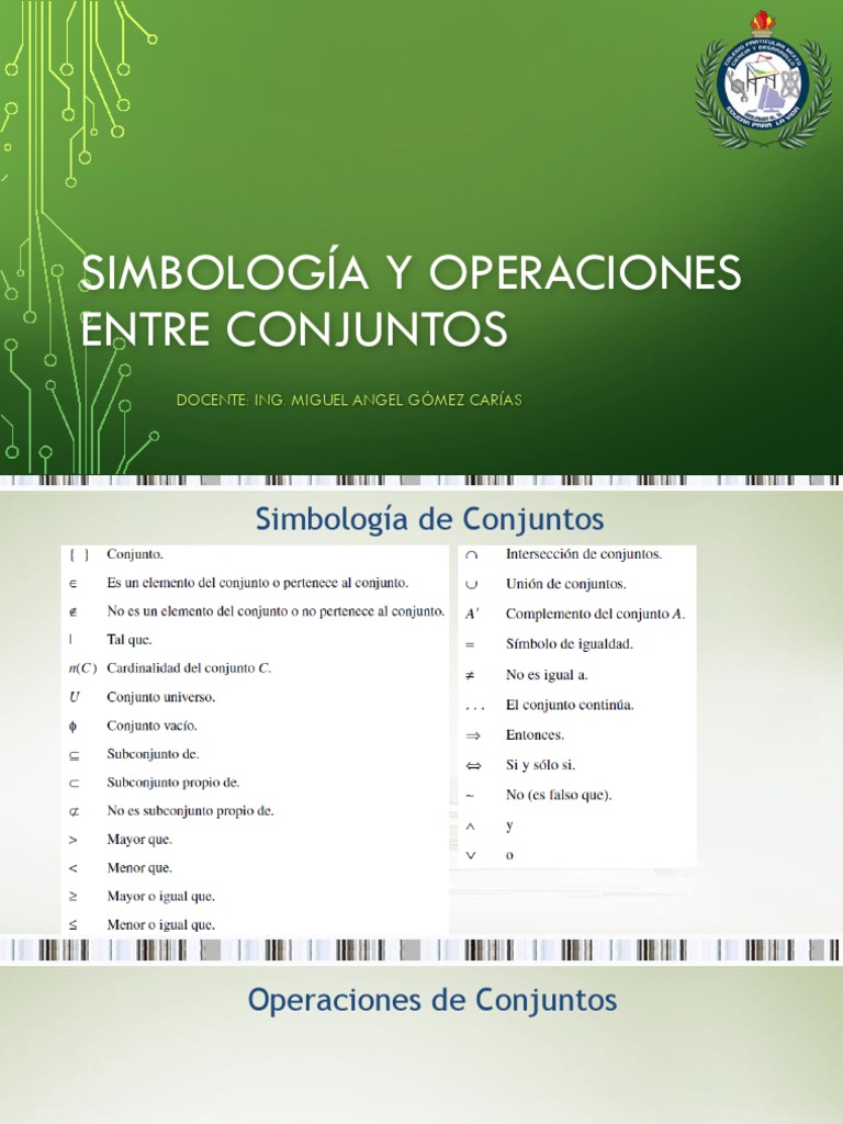 Simbología y Operaciones de Conjuntos | PDF