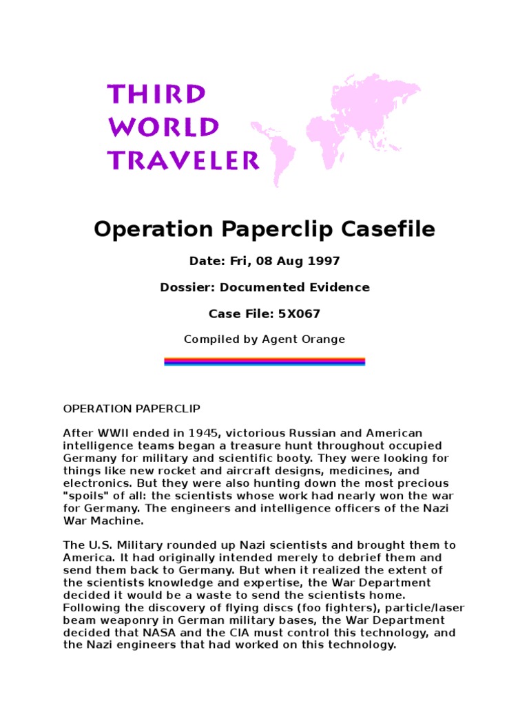 Operation Paperclip Casefile | PDF | Fascism | Unrest
