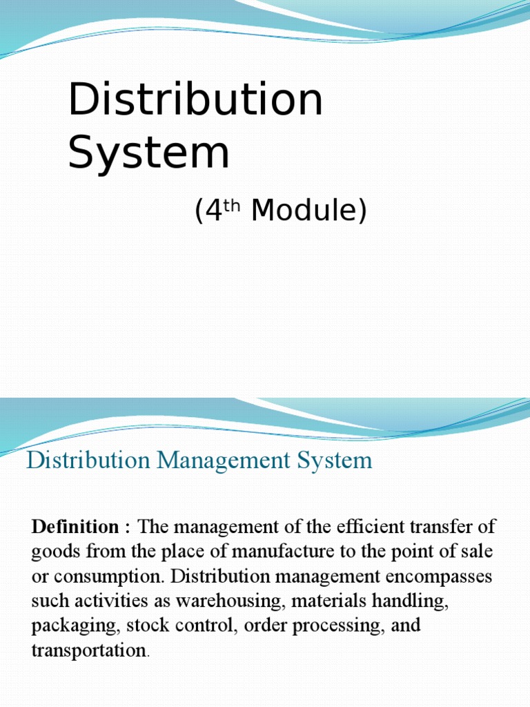 Distribution System | PDF | Retail | Distribution (Business)