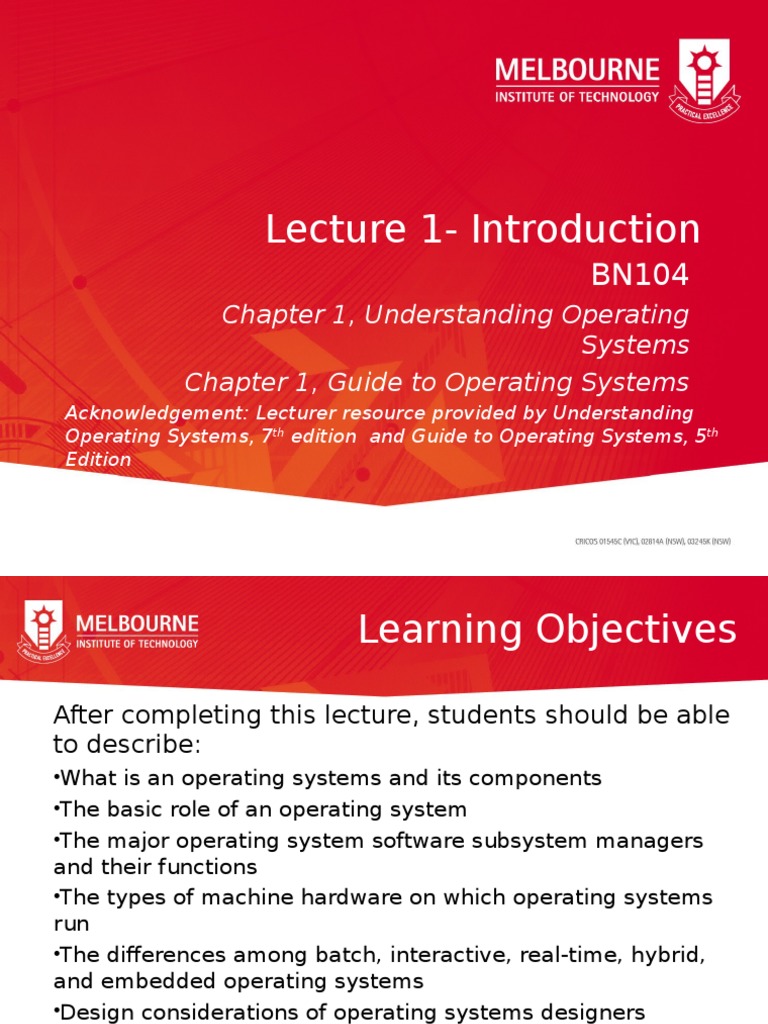 BN104 Lecture 1 Introduction | PDF | Operating System | Multi Core Processor