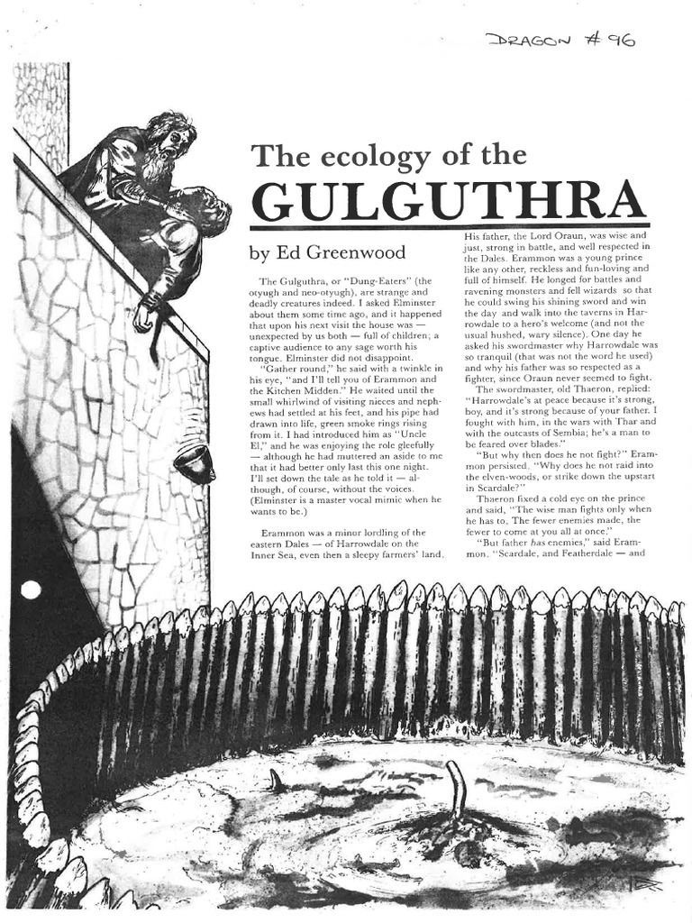 Dragon #96 - Ecology of the Gulguthra | Dungeons & Dragons | Gary Gygax ...