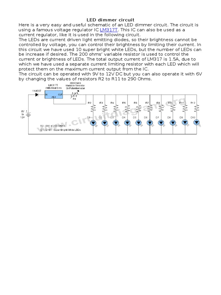 LED Dimmer Circuit | PDF