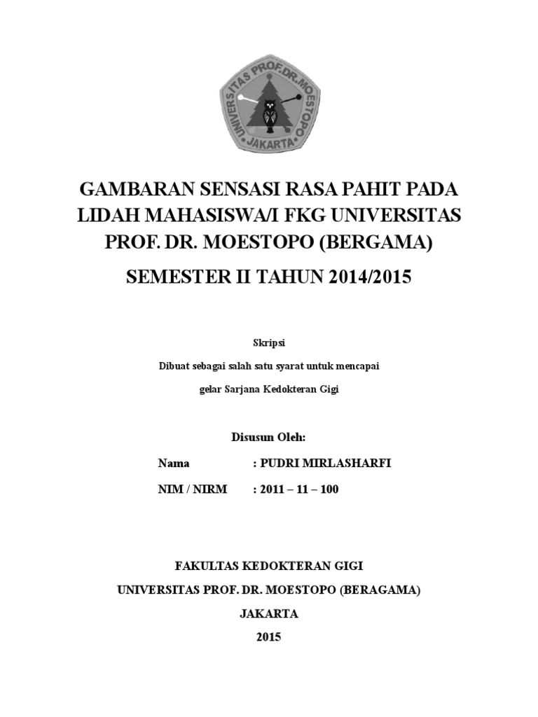 Gambaran Sensasi Rasa Pahit Pada Lidah Mahasiswa | PDF