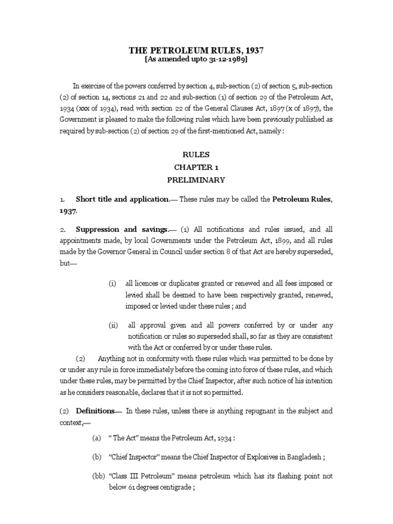 Petroleum Rules 1937 | PDF | Ships | Transport