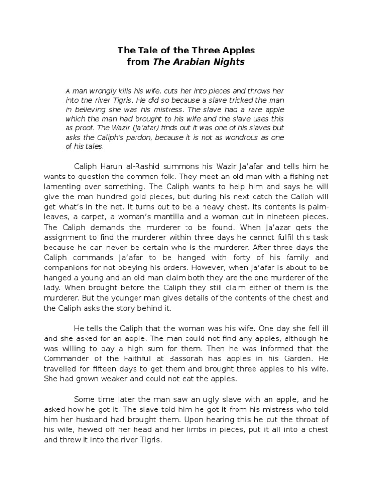 The Tale of The Three Apples | PDF