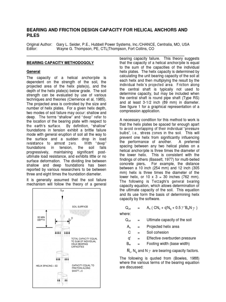 Helical Pier Design Guide PDF | PDF | Deep Foundation | Soil