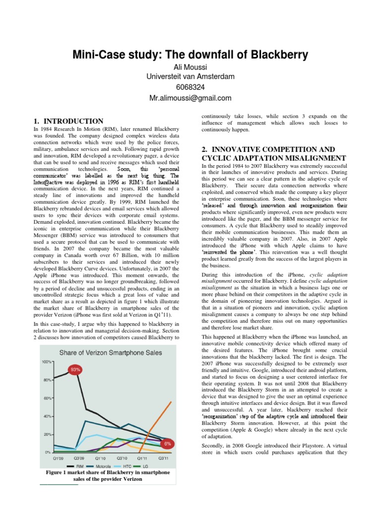 Mini Case Study Blackberry | PDF | Black Berry Limited | Blackberry