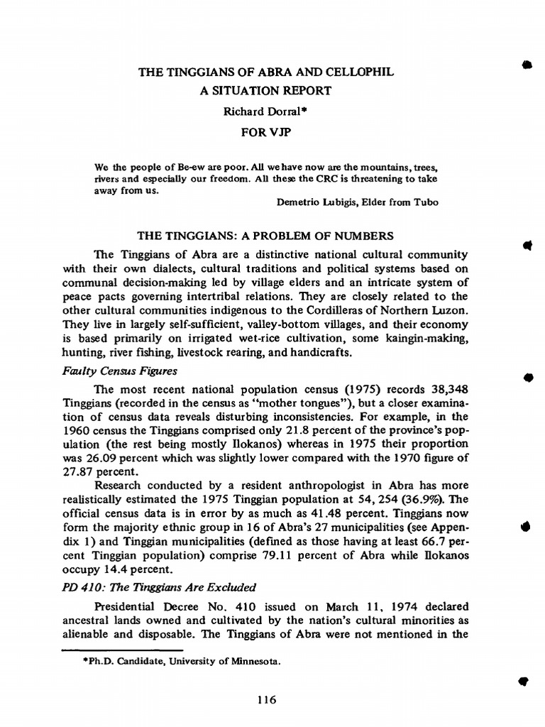 Tinggians of Abra and Cellophil Impact | PDF