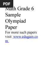 Grade 6 Math Olympiad Prep | PDF | Teaching Mathematics