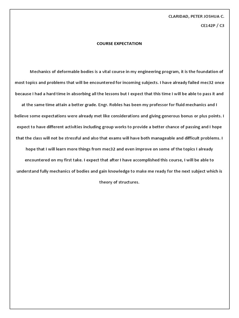 Mec32 Course Expectation | PDF