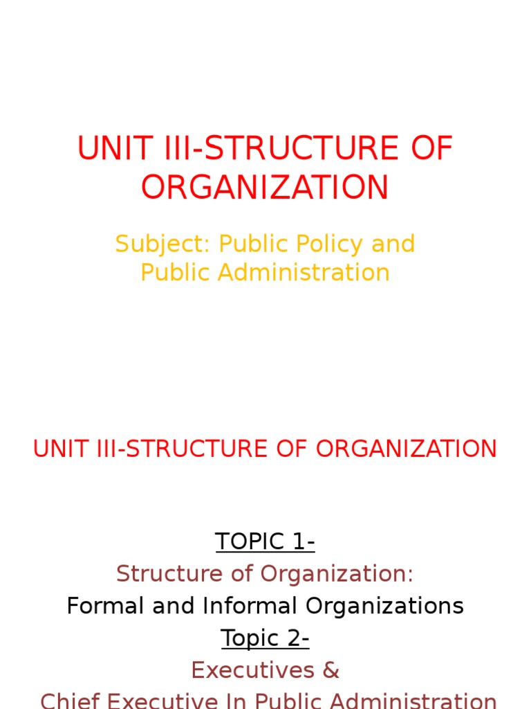 Organization Structure in Public Administration | PDF | Organizational ...