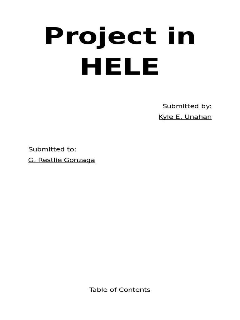 Project in HELE | PDF