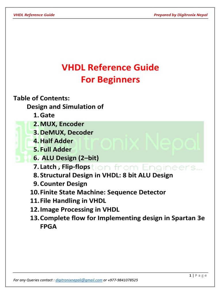 VHDL Reference Guide v1 17th May 2016 Prepared by Digitronix Nepal ...