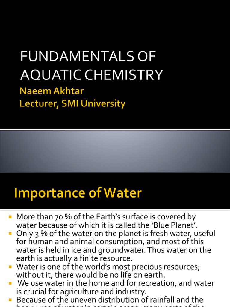 Fundamentals of Aquatic Chemistry | PDF | Alkalinity | Coordination Complex
