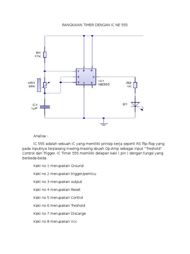 Rangkaian Timer Dengan Ic Ne 555 | PDF