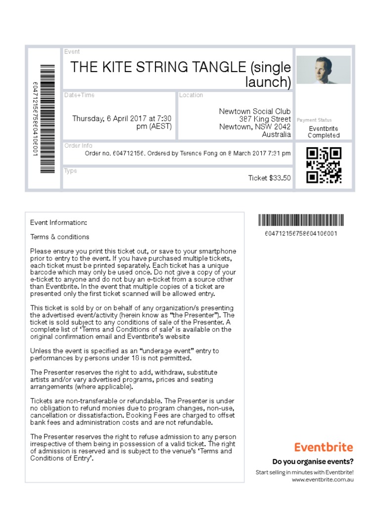 The Kite String Tangle (Single Launch) | PDF | Ticket (Admission) | Fee