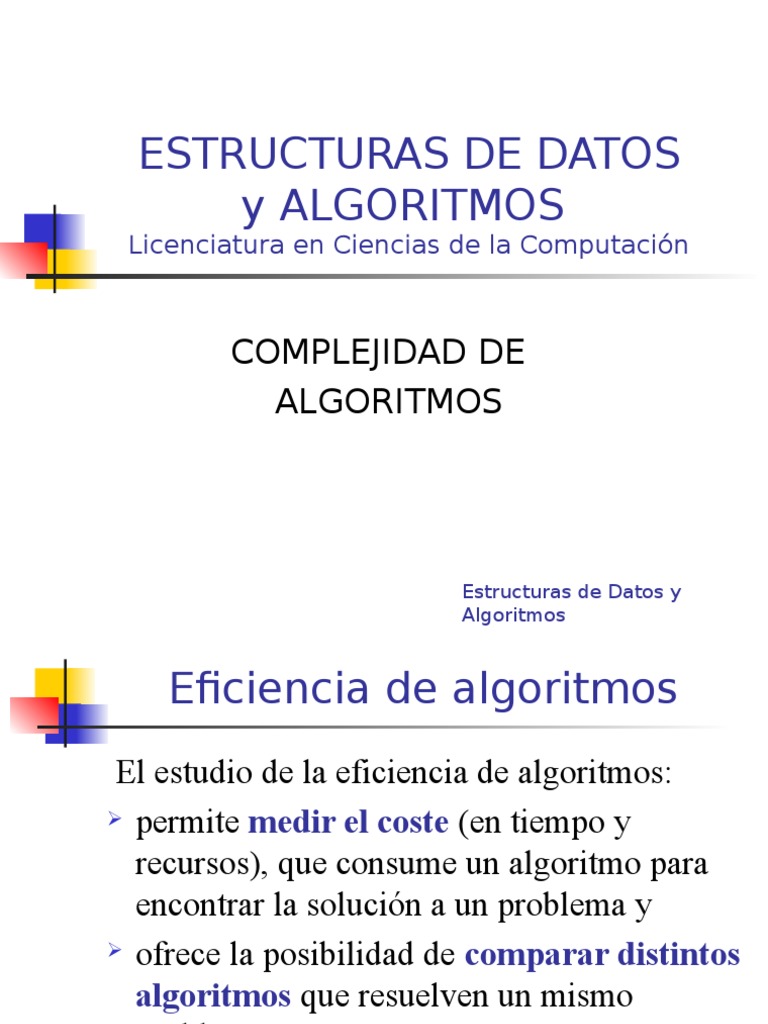 Complejidad de Algoritmos | Teoría de la complejidad computacional ...