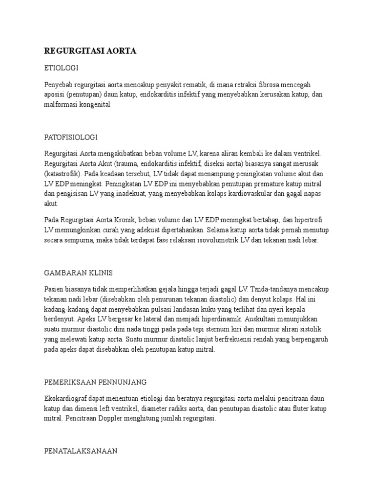 Regurgitasi Aorta | PDF