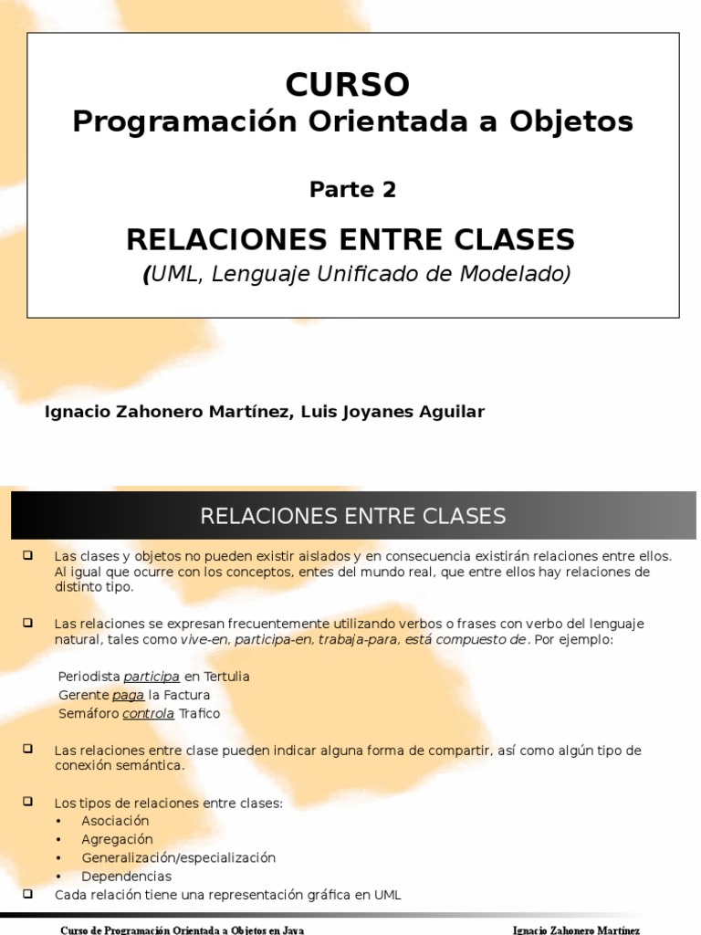 Relaciones entre Clases en UML | PDF | Herencia (Programación Orientada ...