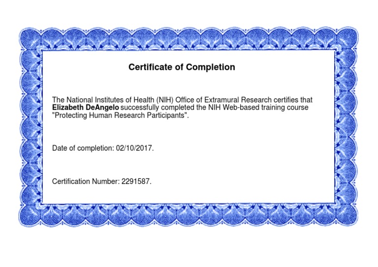 NIH Research Ethics Certification | PDF