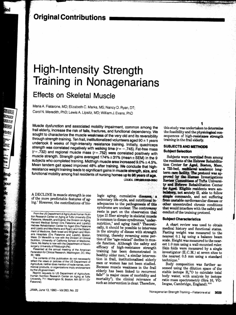 Fiatarone-Strength Training Old People PDF | PDF