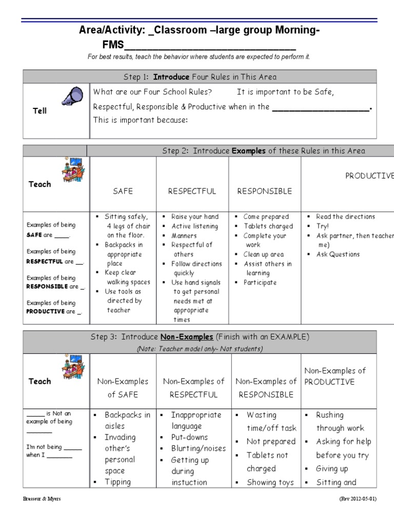 Area/Activity: - Classroom - Large Group Morning-FMS | Download Free ...