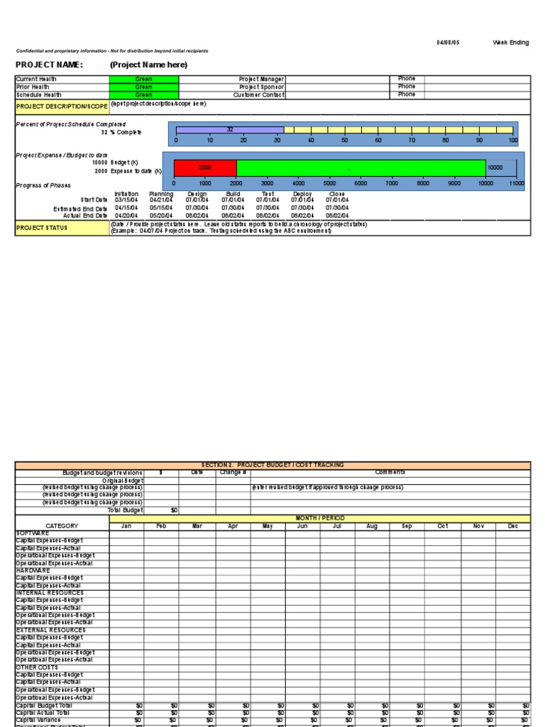 Project Status Report Template | PDF | Budget | Computing