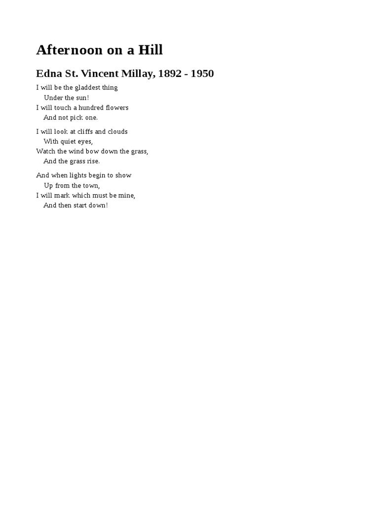 Afternoon On A Hill | PDF