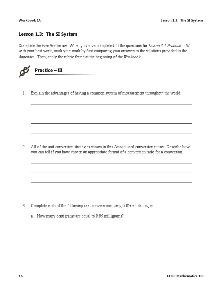 SI System Measurement Conversion Workbook | PDF | Kilogram ...