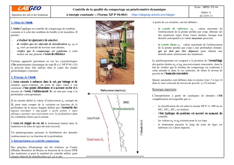 Contrôle de compactage par pénétromètre | PDF | Fondation (construction ...