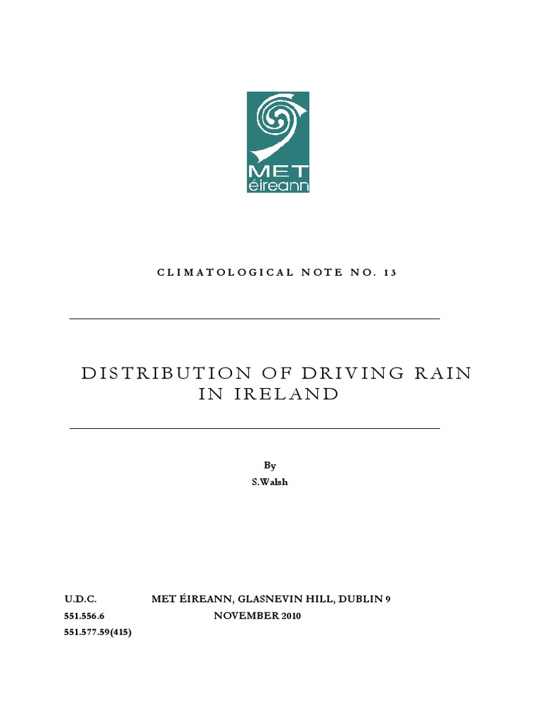 Driving Rain Distribution in Ireland | PDF | Rain | Wound