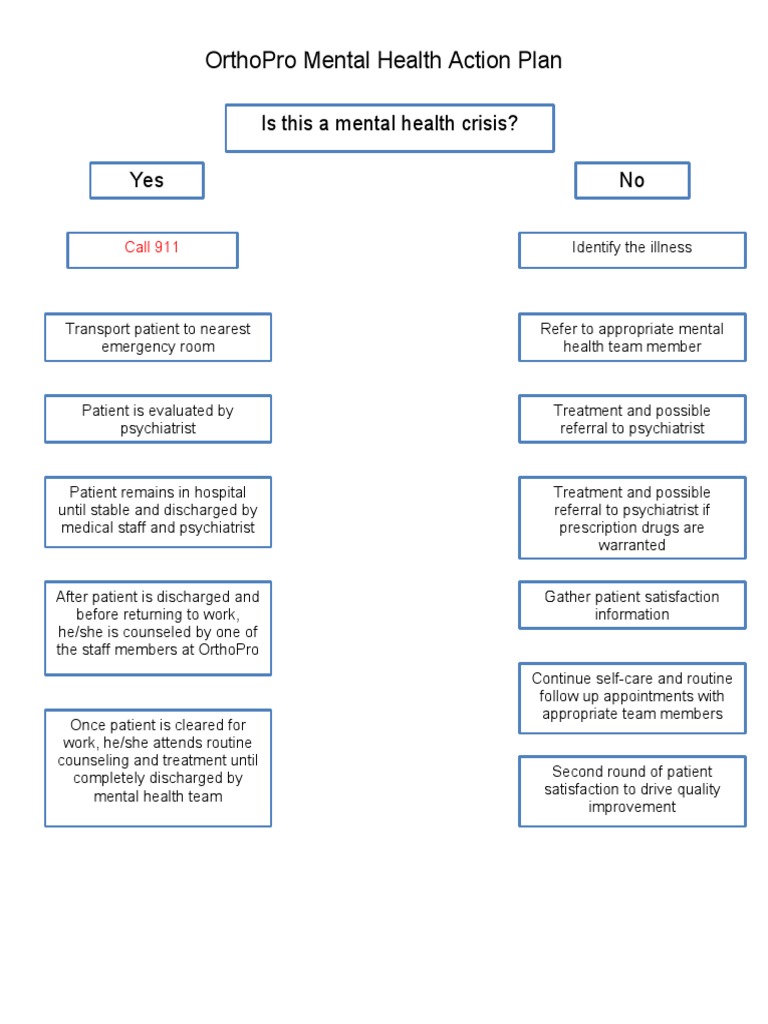 Flowchart For Mental Health Action Plan | PDF