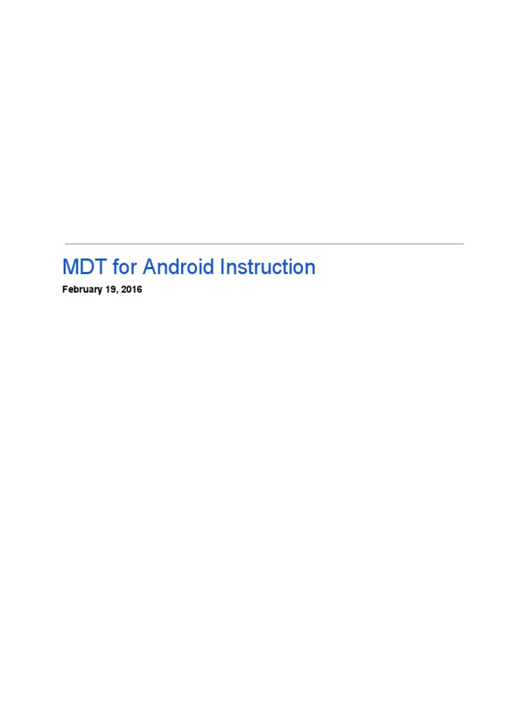 MDT Android Instruction | PDF | Software Development Kit | Android (Operating System)