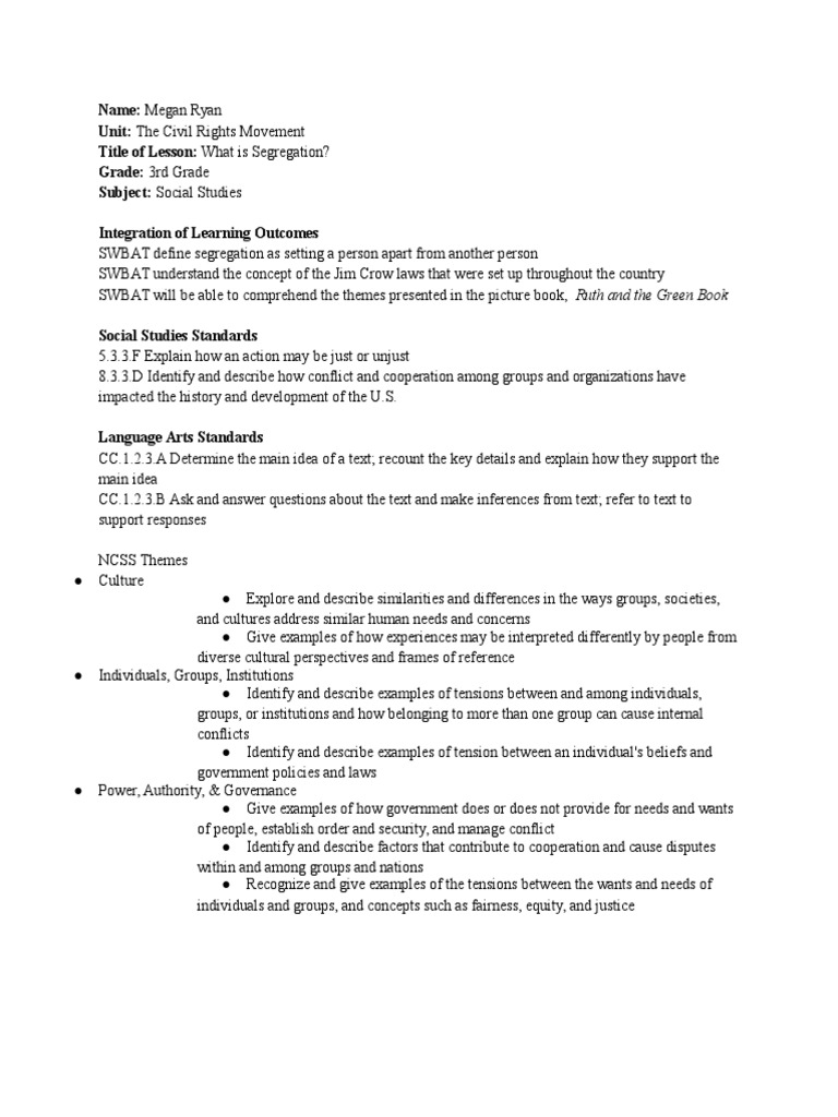 Civil Rights Lesson Plan 5 | PDF | Fifteenth Amendment To The United ...