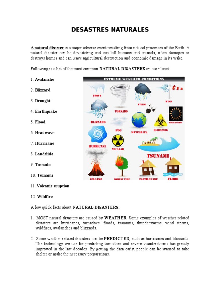 Desastres Naturales: A Natural Disaster Is A Major Adverse Event ...