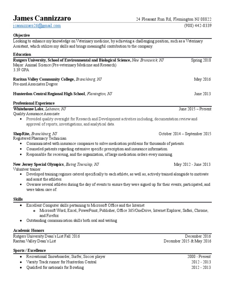 Dummy Resume | PDF | New Jersey | Pharmacy