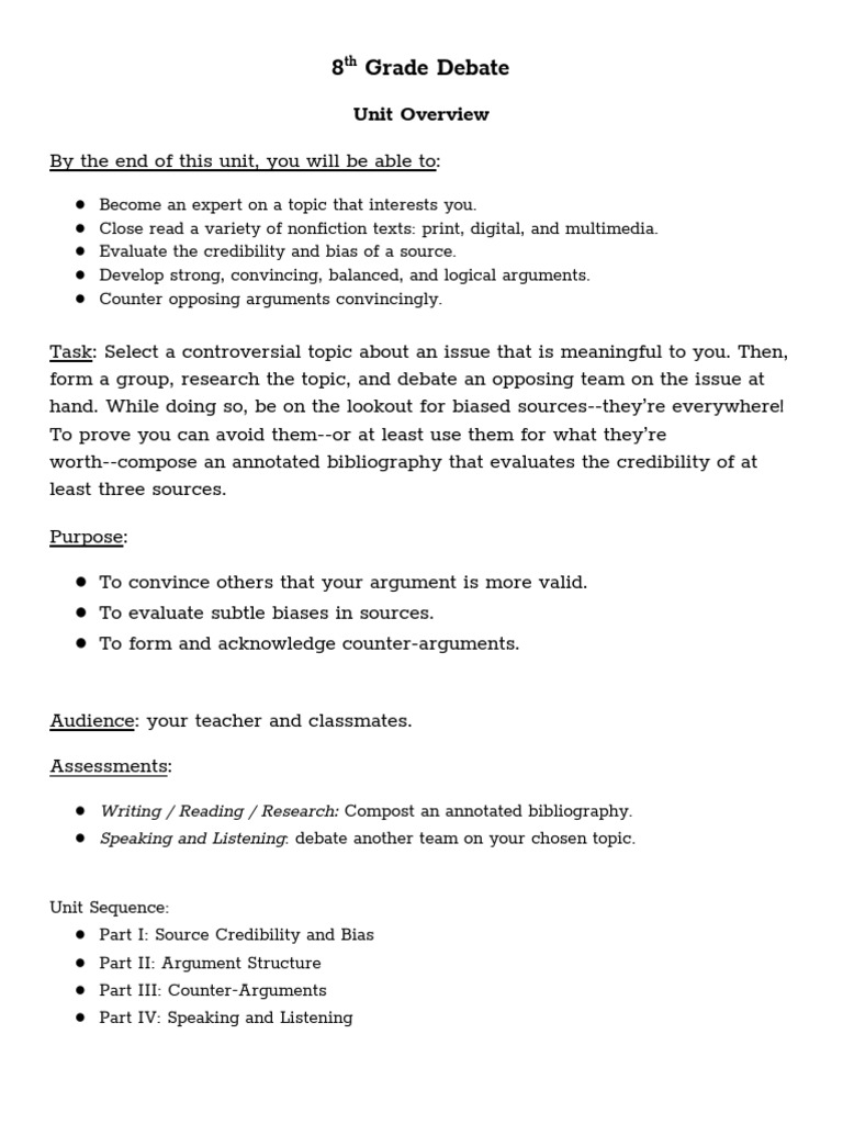 05 Debateunitoverview | PDF | Career & Growth