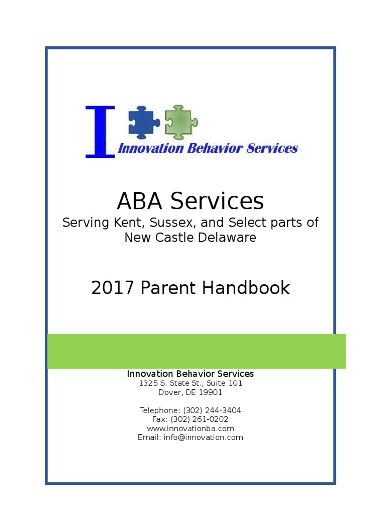 Aba Services Handbook r2 1 | PDF | Behaviorism | Disability