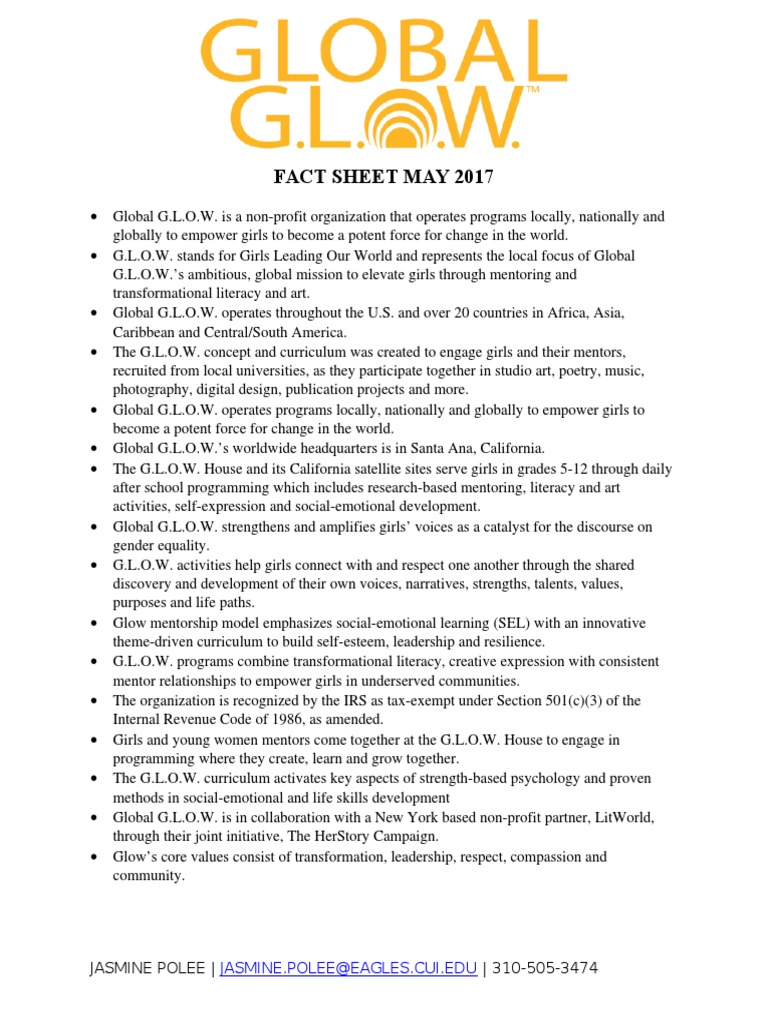 Glow Fact Sheet | PDF