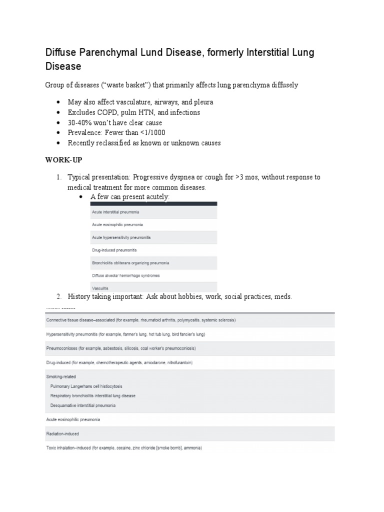 Diffuse Parenchymal Lung Disease | PDF | Science & Mathematics