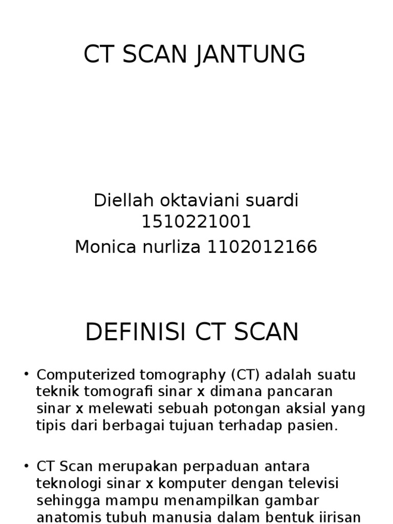 CT Scan Jantung: Definisi dan Prosedur | PDF