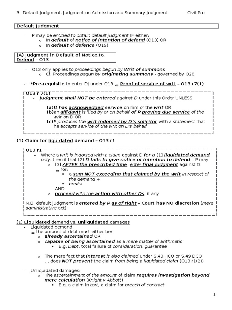 Default Judgments and Judgments on Admission: Requirements, Types, and ...