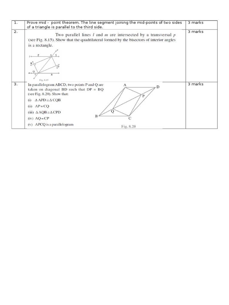 Prove Mid - Point Theorem. The Line Segment Joining The Mid-Points of ...