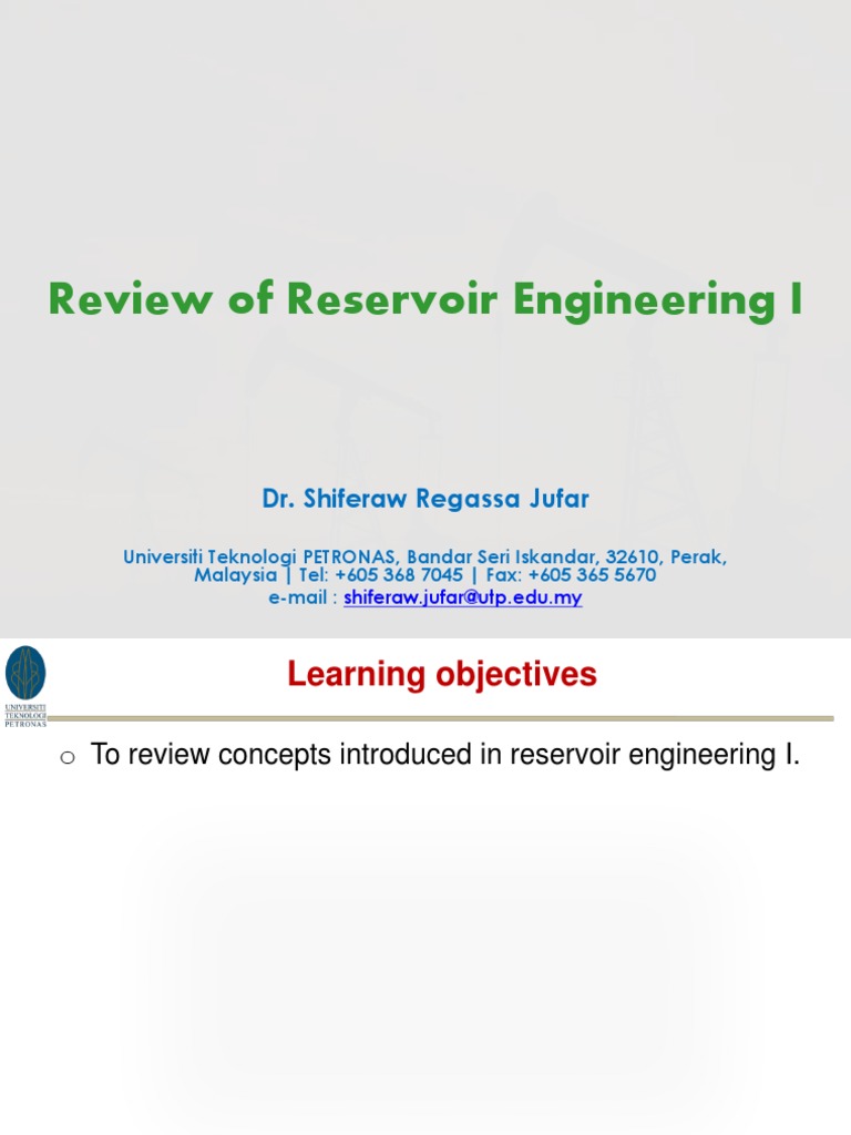 Reservoir Engineering I Overview | PDF | Petroleum Reservoir | Fluid ...