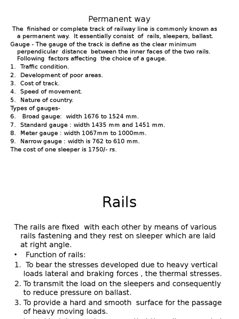 Permanent Way | PDF | Track (Rail Transport) | Track Gauge