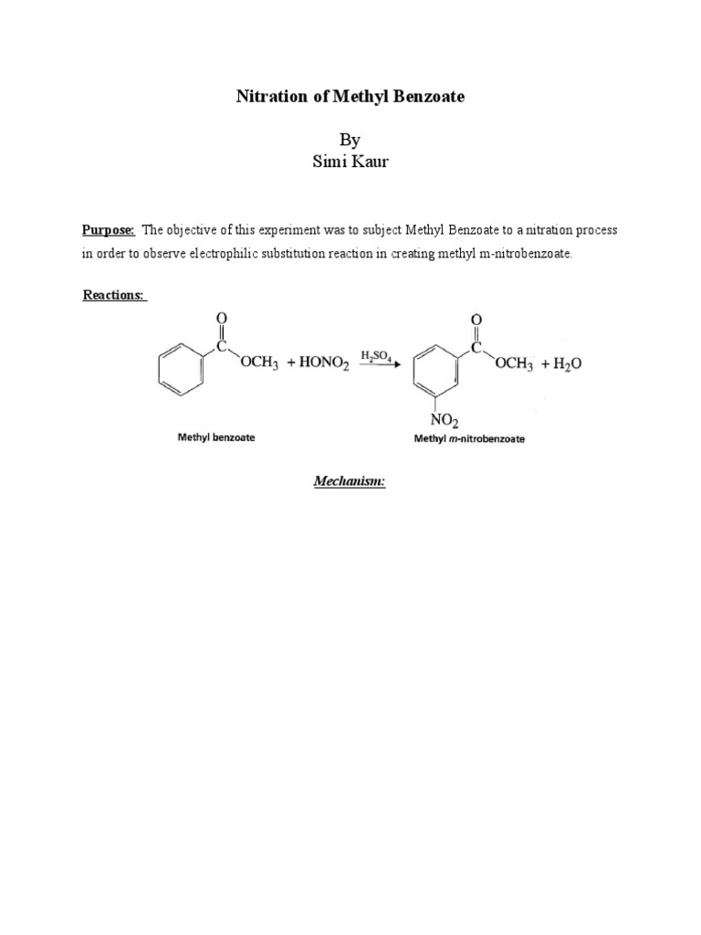 Nitration of Methyl Benzoate | Organic Chemistry | Chemistry