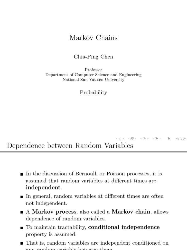 Markov Chains | PDF | Markov Chain | Stochastic Process