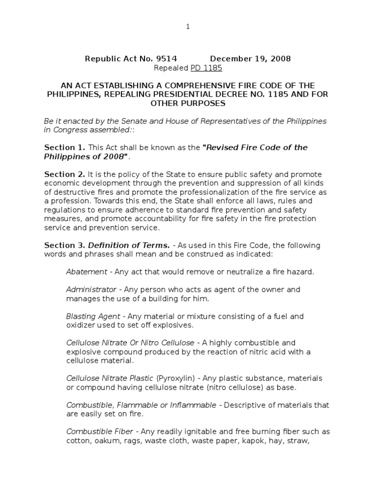 Ra 9514 | PDF | Fire Safety | Explosive Material