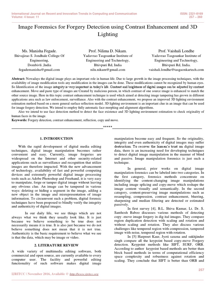 Image Forensics For Forgery Detection Using Contrast Enhancement and 3D ...